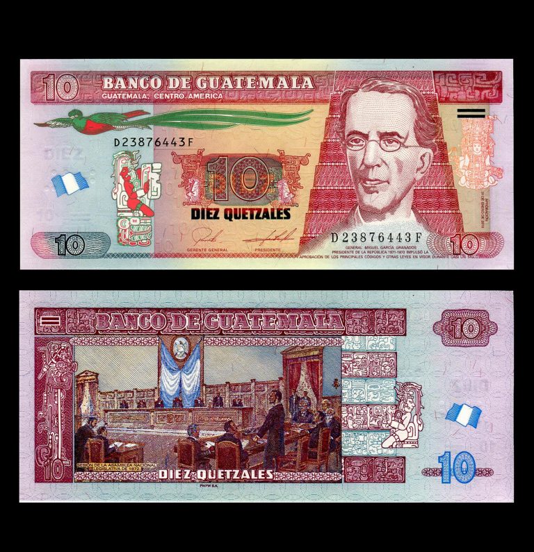 Billete Guatemala 10 Quetzales «Gral. Miguel García» – NUMISMÁTICA MARTELL