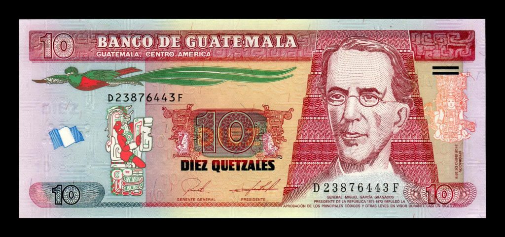 Billete Guatemala 10 Quetzales «Gral. Miguel García» – NUMISMÁTICA MARTELL